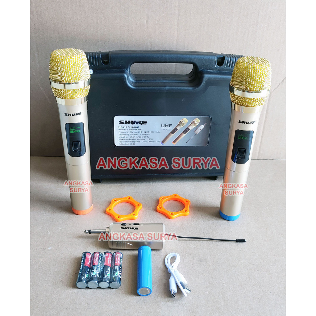 Jual best promo Mic Wireless SHURE W722/ W 722 Microphone 2 Handle ...