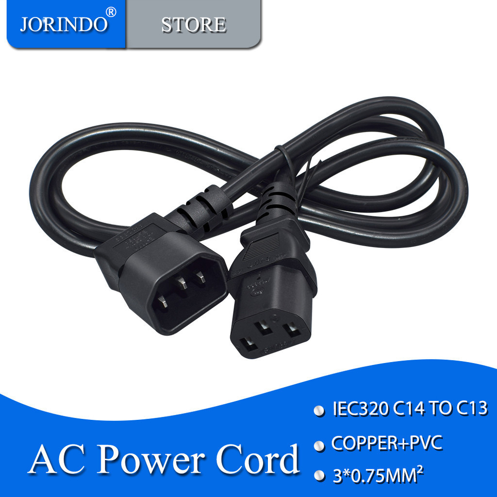 Jual Right Angled IEC320 C14 to C13 Male to Female AC power cord ...