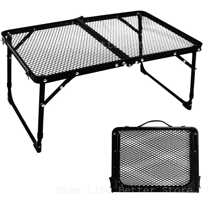 Jual Camping Table Iron Mesh Folding Table Portable Outdoor Camping ...