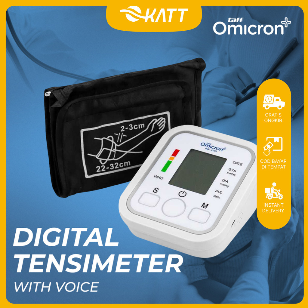 Jual KATT Taff Omicron Tensimeter Digital Alat Ukur Tekanan Darah Blood ...