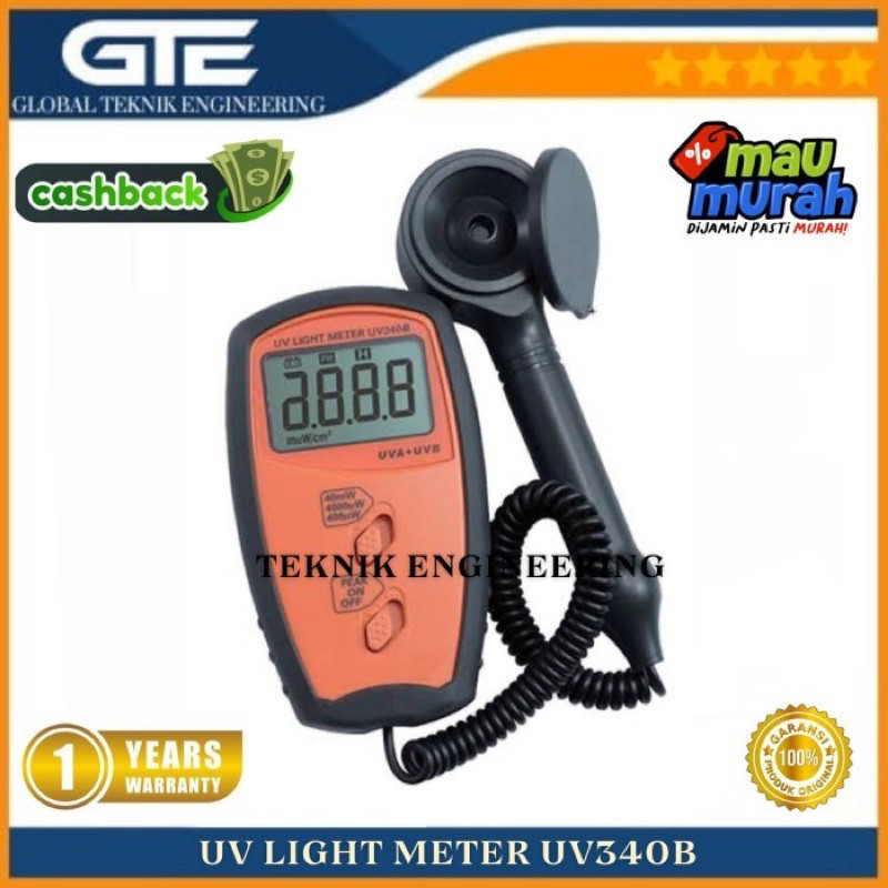 Jual UV Light Meter UV340B UVA UVB Ultraviolet UV A B Detector Tester ...