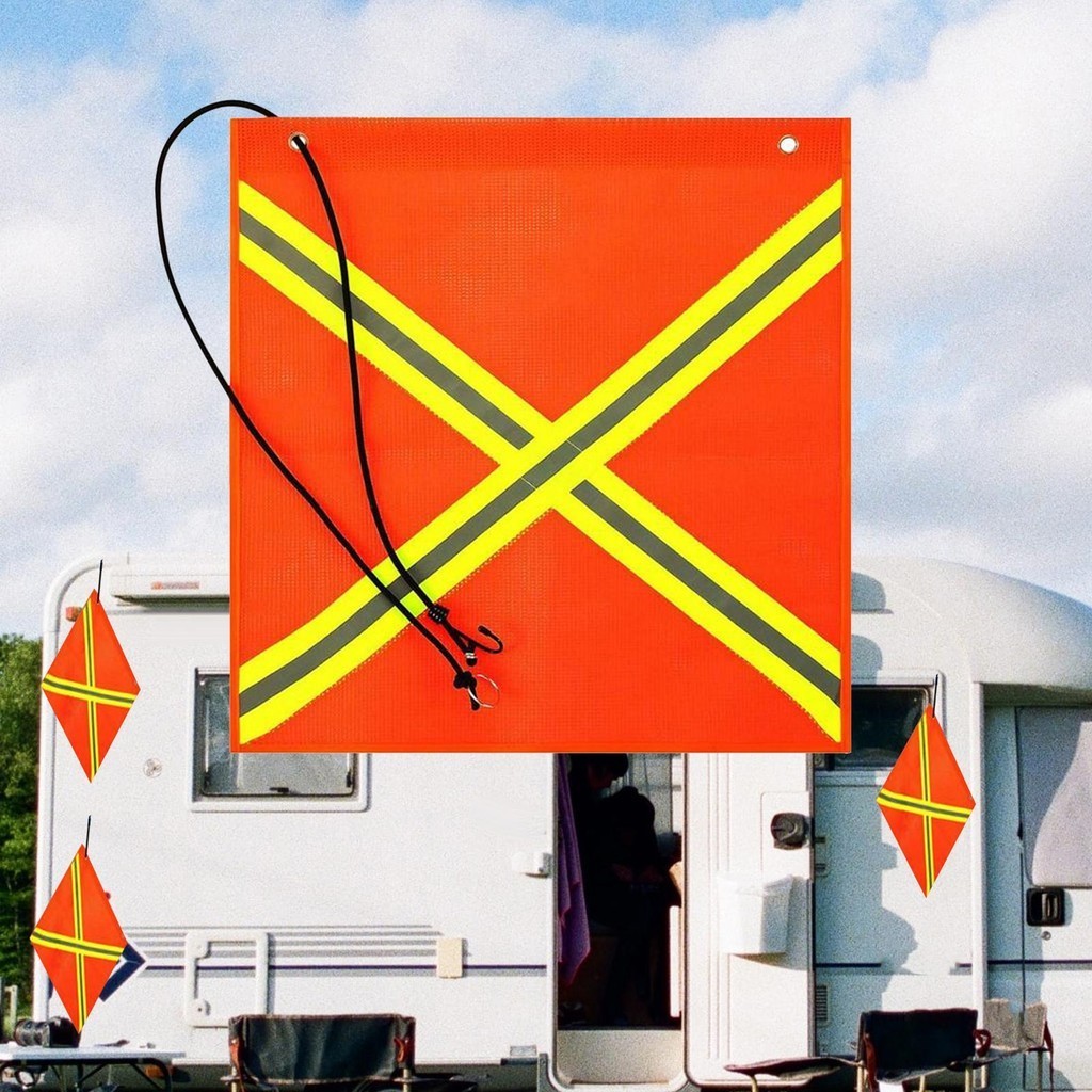 Jual Warning Flag 46cmx46cm Weather Proof Orange Easy to Use Warning ...