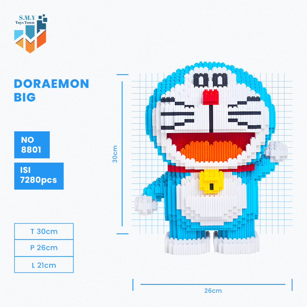 Jual SMY Nano Block Doraemon Big Series 3D Model, Mainan Blok Susun ...