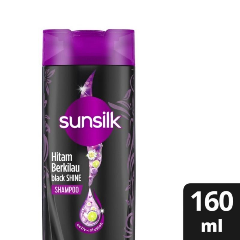 Jual Sunsilk Hitam Berkilau black shine shampoo 160ml | Shopee Indonesia