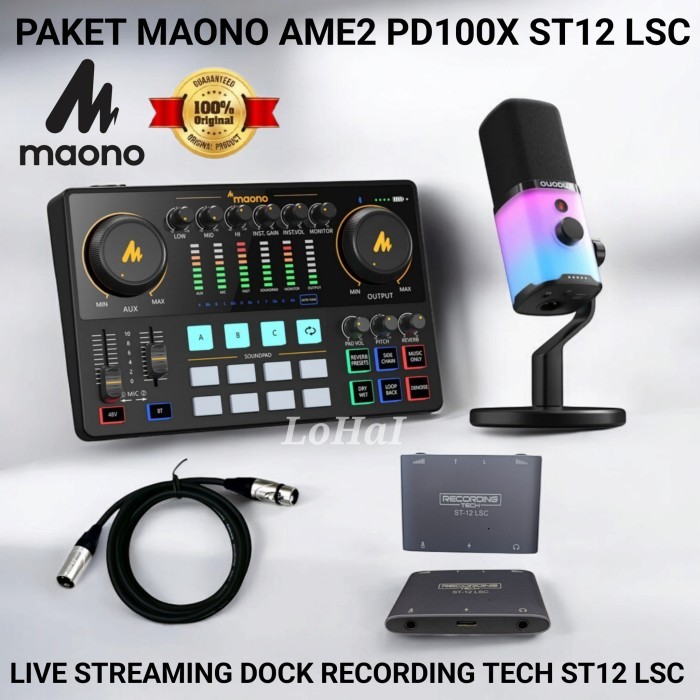 Jual Paket Maono AME2 Live Streaming Dock Recording Tech ST12 LSC PD100 ...