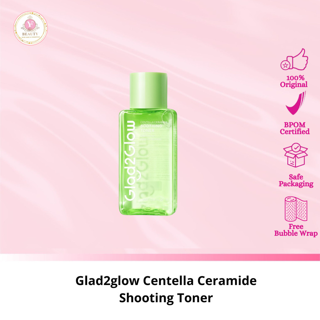 Jual YF BEAUTY Glad2Glow 2% Centella Ceramide Soothing Acne Cica Toner Wajah 40ml /80ml | Shopee ...