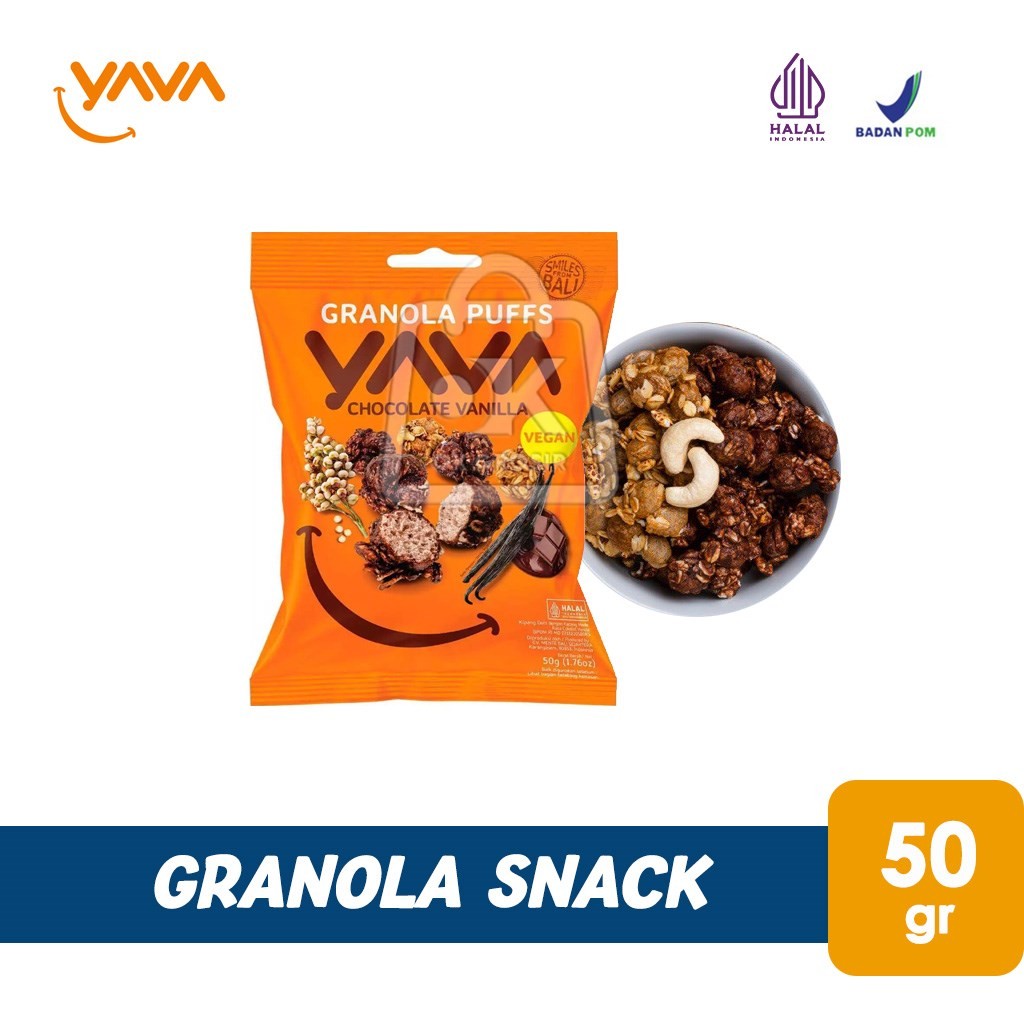 Jual Granola Puff YAVA Rasa Chocolate Vanilla East Bali Cashew Coklat ...