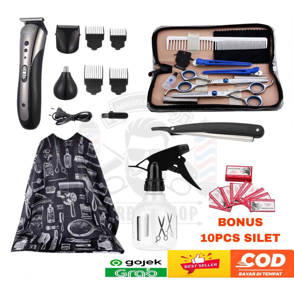 Jual Paket Alat Cukur Rambut Gunting Rambut Gunting Sasak Set Potong Rambut Lengkap Salon ...
