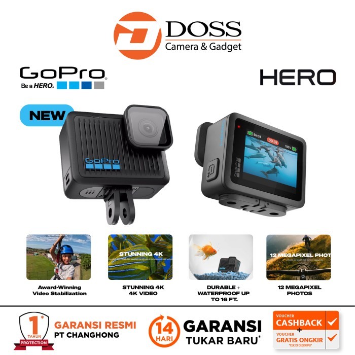 Jual GoPro New Hero Action Camera 4K Go Pro Hero New Action Cam | Shopee Indonesia