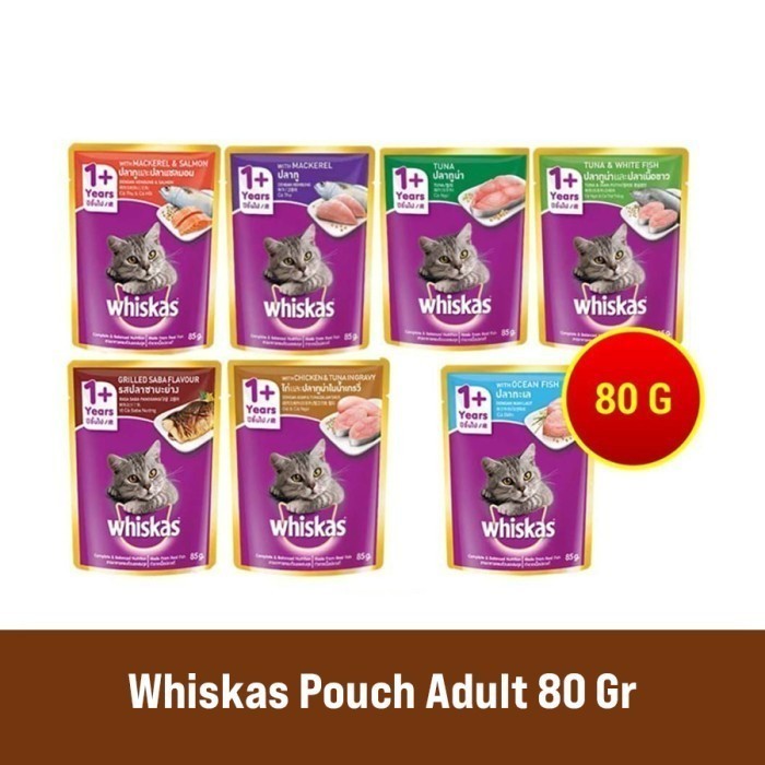Jual Whiskas Pouch Adult 80 Gr - Wet Food Makanan Basah Kucing 80gr ...