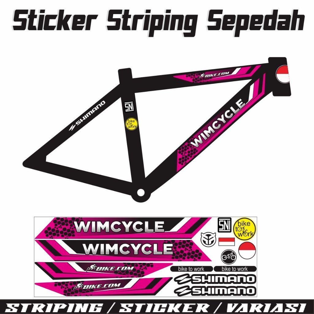 Jual stiker WIMCYCLE VARIASI STIKER MOTIF SEPEDAH STRIPING sticker ...