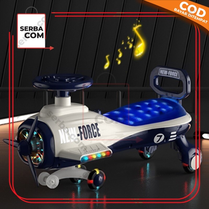 Jual Mainan Mobil Mobilan Dorong Aircraft Ride On Swing Car LED Musik ...