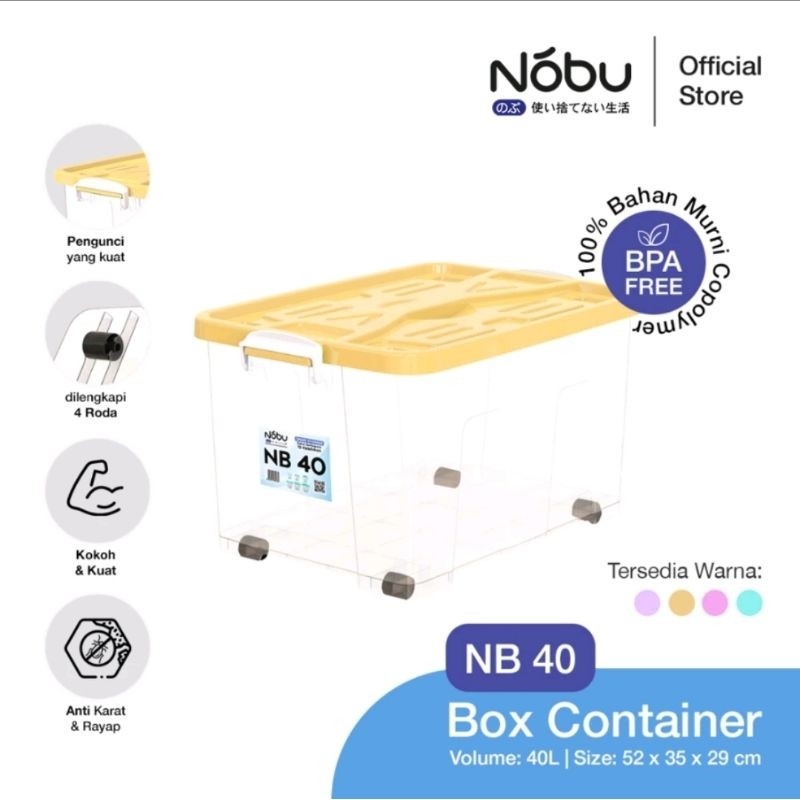 Jual Box Container 40 Liter Bening NOBU Container Box Tempat Penyimpanan Box Penyimpanan ISTANA ...