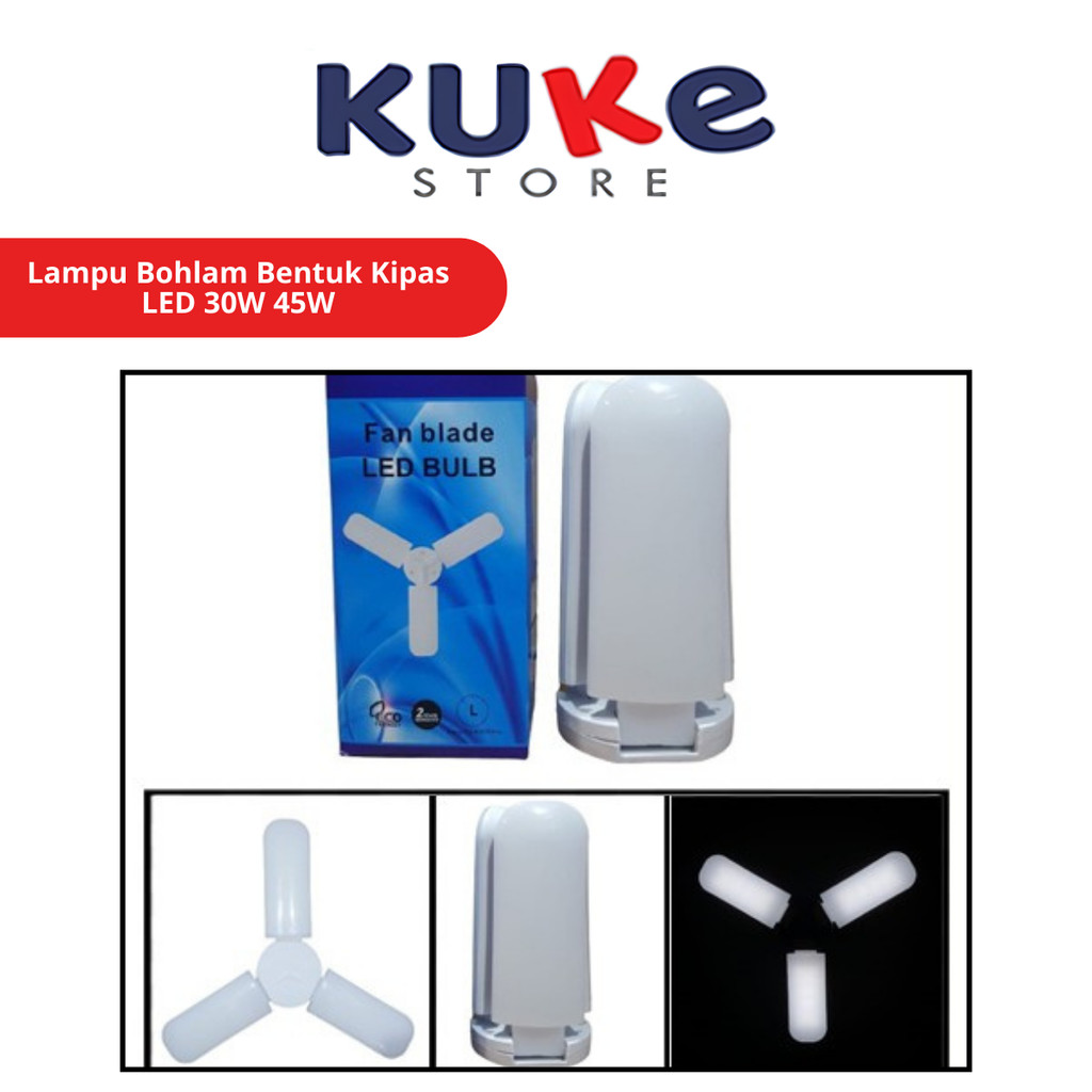 Jual Lampu Bohlam Bentuk Kipas LED 30W 45W 3 Baling Fan Blade Bulb ...