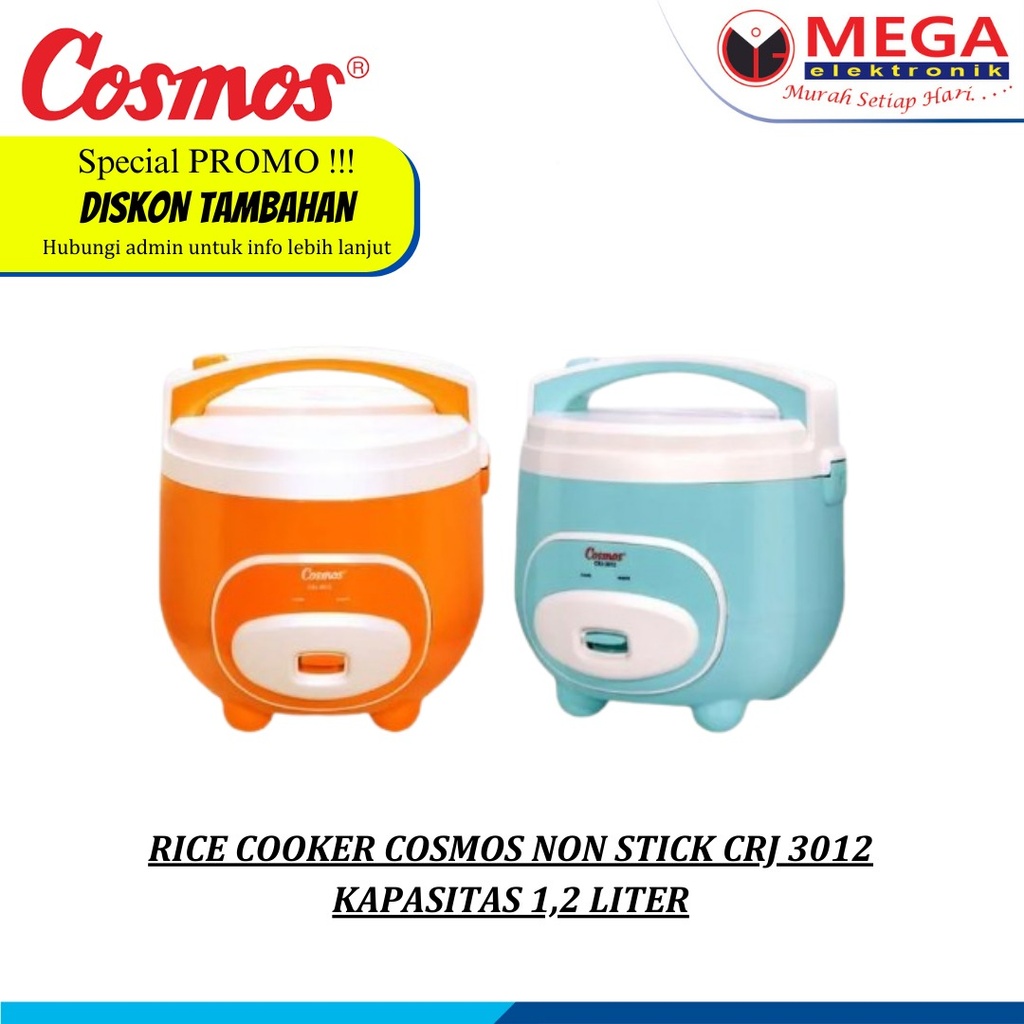 Jual RICE COOKER COSMOS NON STICK CRJ 3012 KAPASITAS 1,2 LITER | Shopee ...