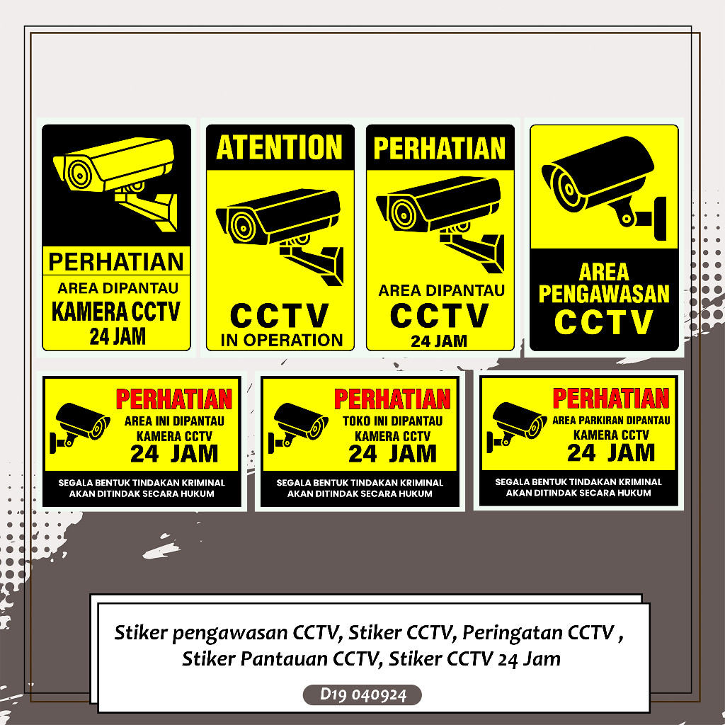 Jual Stiker pengawasan CCTV, Stiker CCTV, Peringatan CCTV , Stiker ...