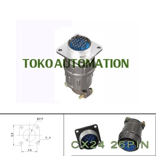 Jual SJP CX24 24mm 26 Pin circular Konektor Aviation connector plug socket SF04 | Shopee Indonesia