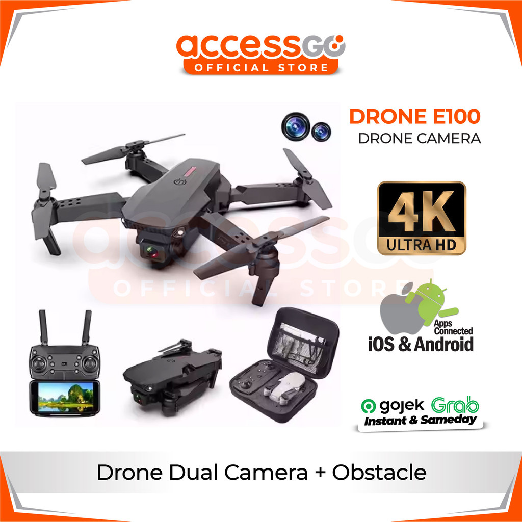 Jual Drone 4k Obstacle Dual Kamera drone E100 Obstacle Avoidance Camera ...