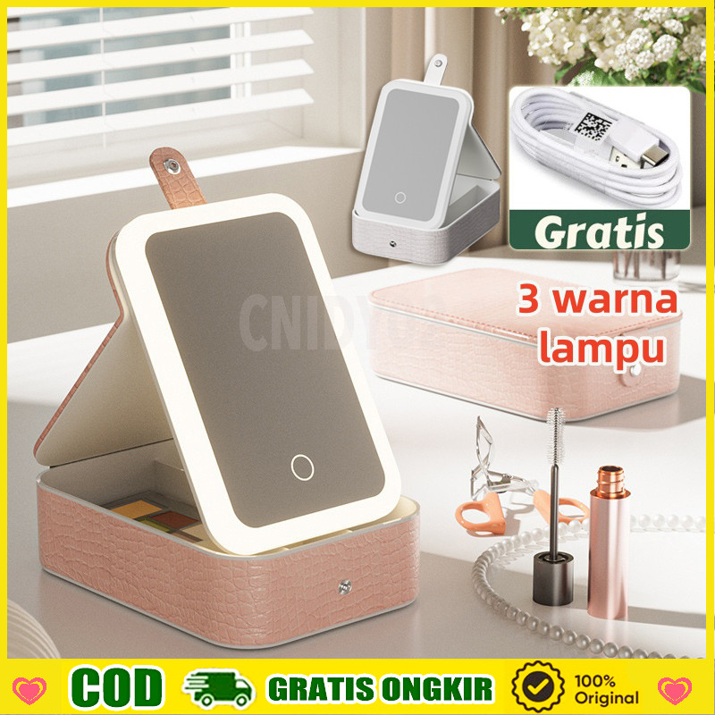 Jual 【COD】LED Tas Penyimpanan Kosmetik Cermin Tas Makeup Lampu LED Rias ...