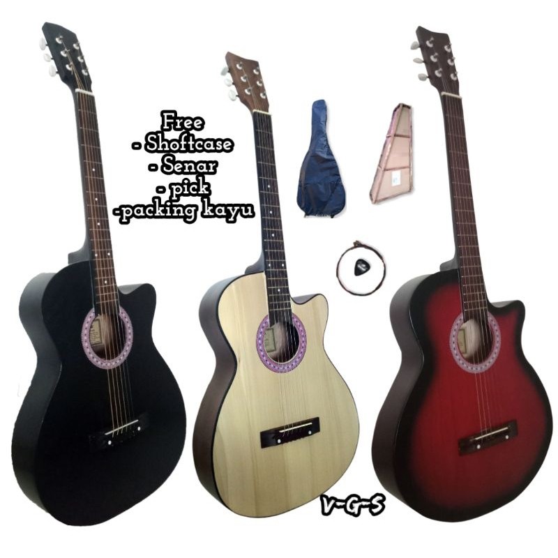 Jual JH65CB GITAR AKUSTIK ( PAKET LENGKAP) PACKING KAYU | Shopee Indonesia