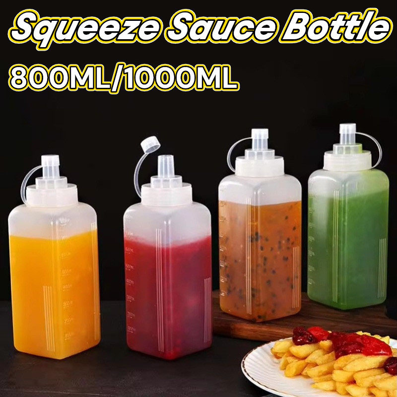 Jual [800/1000ML]Botol Saus Botol Serbaguna Botol Plastik Botol Cuka ...
