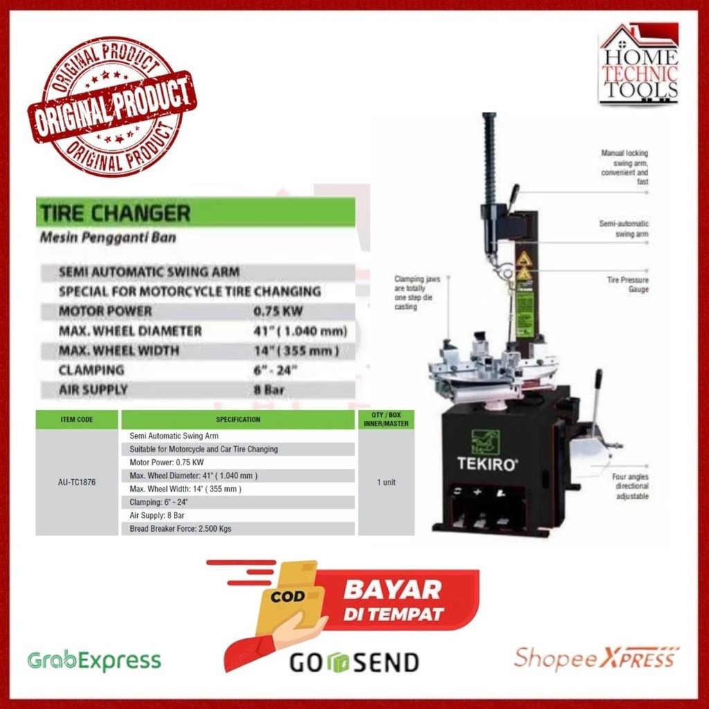 Jual TEKIRO MESIN PENGGANTI BAN / TIRE CHANGER TEKIRO / PEMBUKA BAN OTOMATIS MOBIL MOTOR ...