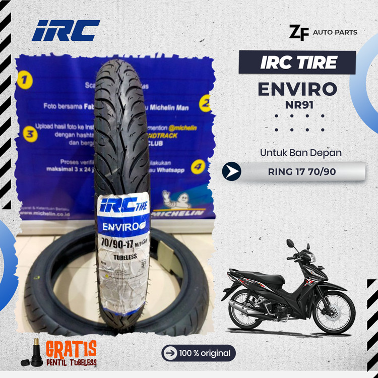 Jual SEPASANG / SATUAN BAN MOTOR BEBEK Ring 17 IRC ENVIRO Tubeless ...