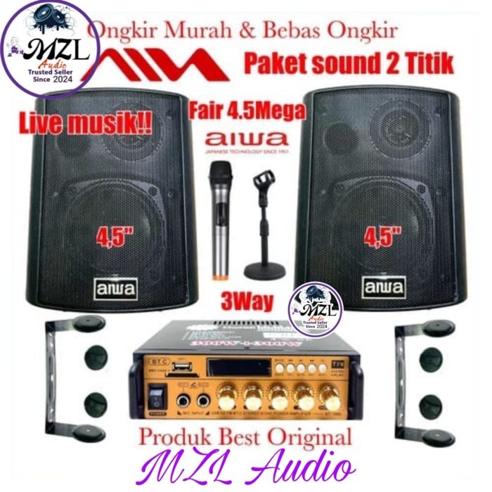 Jual Paket karaoke 2 titik Set aiwa Fair4.5 Mega Mic wireless Original ...