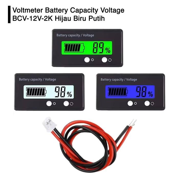 Jual Voltmeter LCD Pengukur Kapasitas Tegangan Baterai Aki Accu 8-120V - Indikator Battery ...