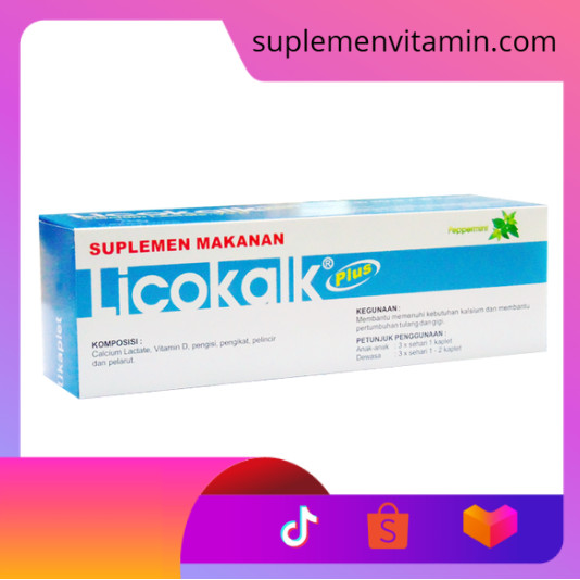 Jual Licokalk plus 1 box isi 100 tab Original terbaru | Shopee Indonesia