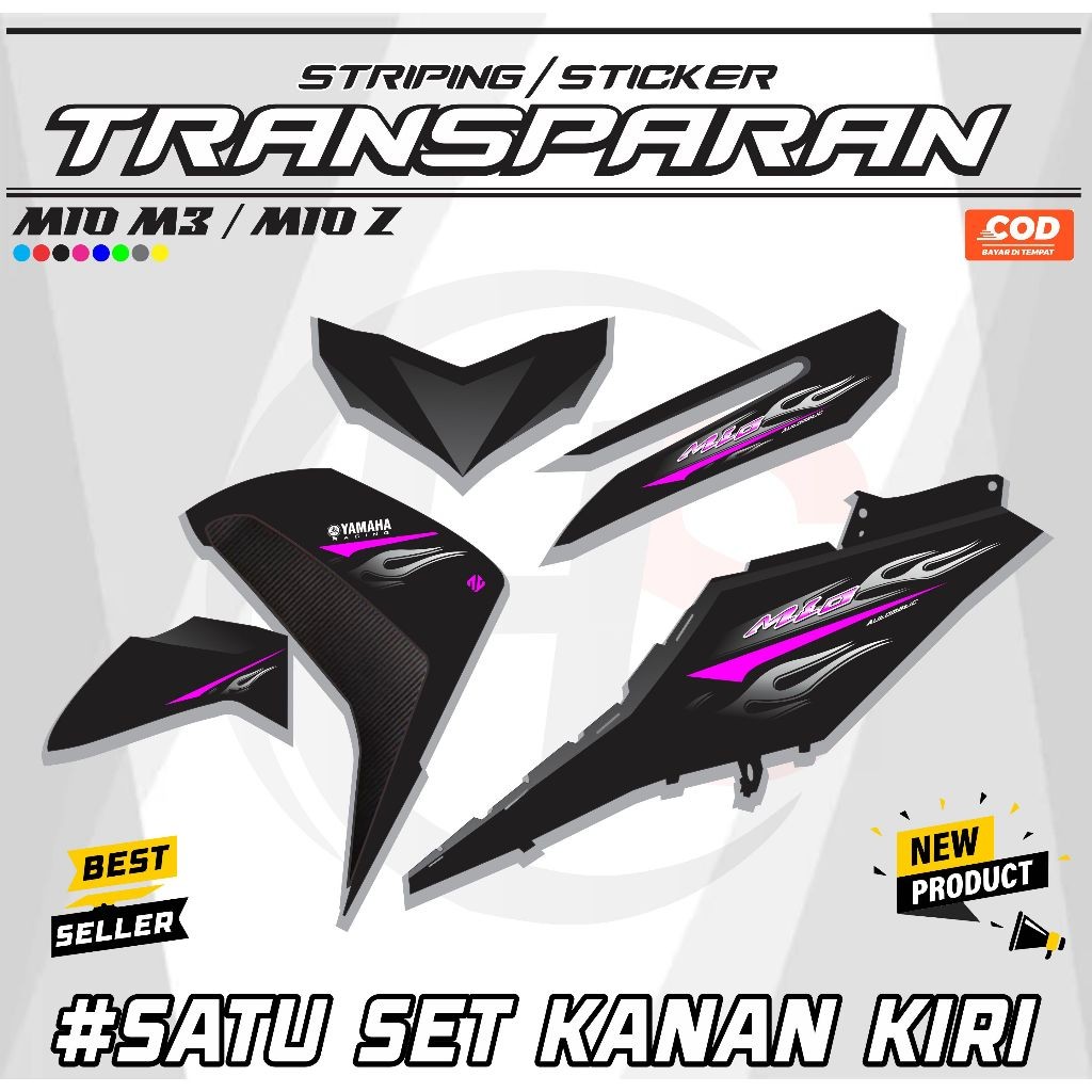 Jual STRIPING UV TRANSPARAN CLEAR MIO M3/MIO Z MOTOR MIO 125 STRIPING ...