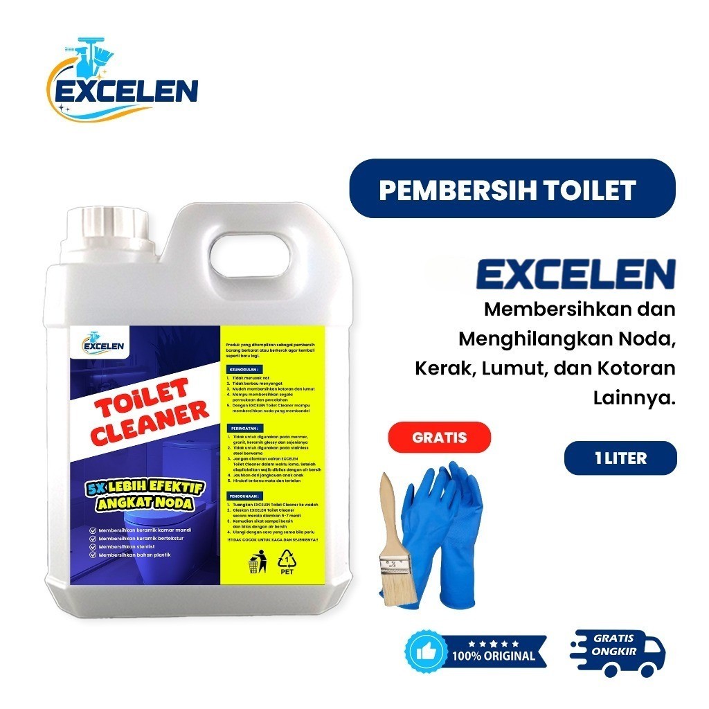 Jual EXCELEN Toilet Cleaner Pembersih Kerak Lantai Kamar Mandi Kloset Toilet Bowl 1000 ML ...
