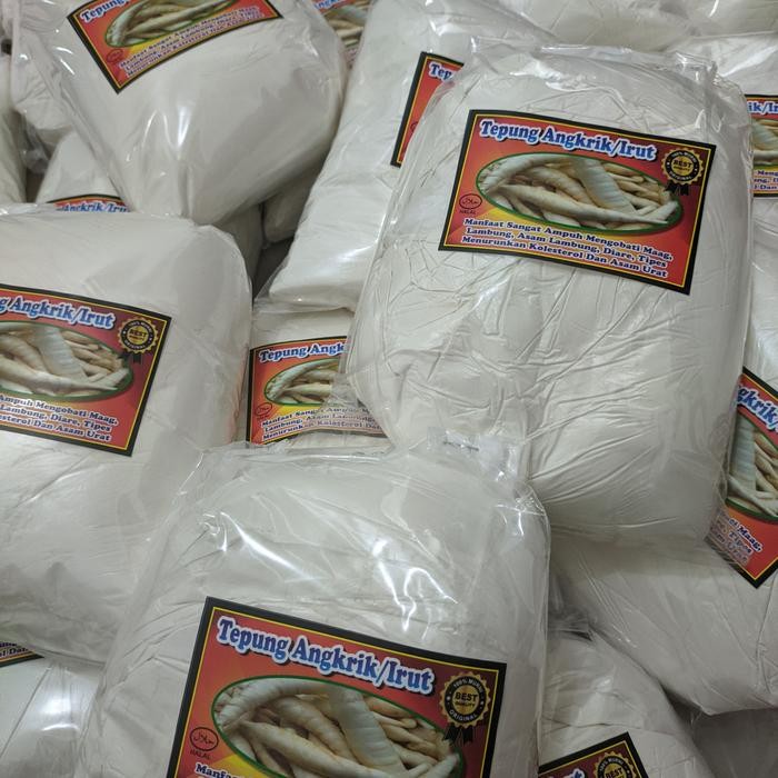 Jual tepung angkrik/tepung irut/pathi umbi Garut original organik/1kg ...