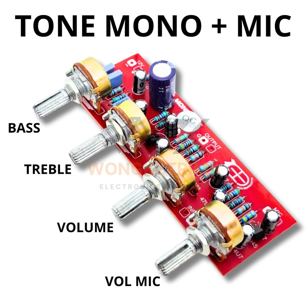 Jual Tone Control Mono + Input Mic dengan 4 Potensio (Bass, Treble ...