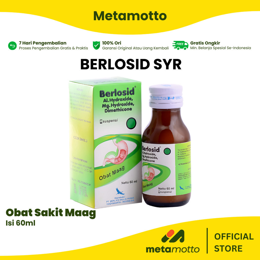 Jual Berlosid SYRUP 60ml obat Maag Mag Sakit Lambung / Kembung Antasida ...