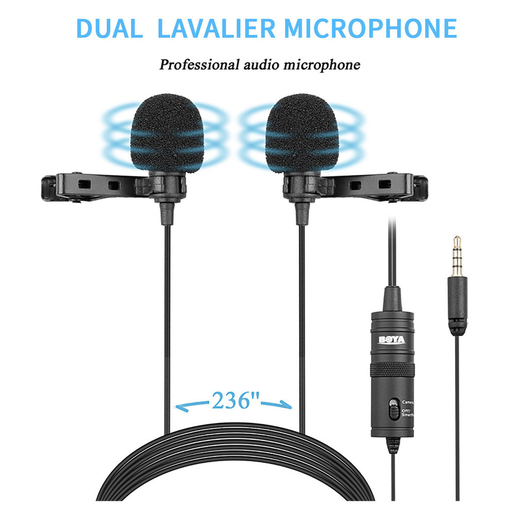 Jual Boya BY-M1/M1 PRO/M1DM 3.5mm TRRS collar clip microphone, suitable ...