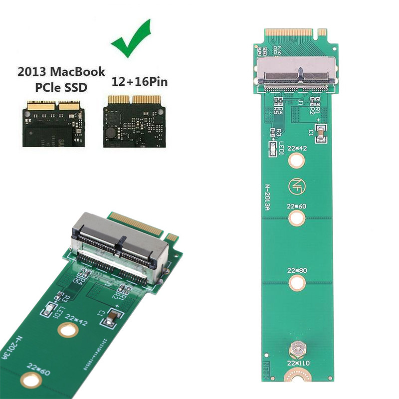 Jual 1 Pc For MacBook Air Pro 12+16 Pins SSD To M.2 Key M (NGFF) PCI-e ...