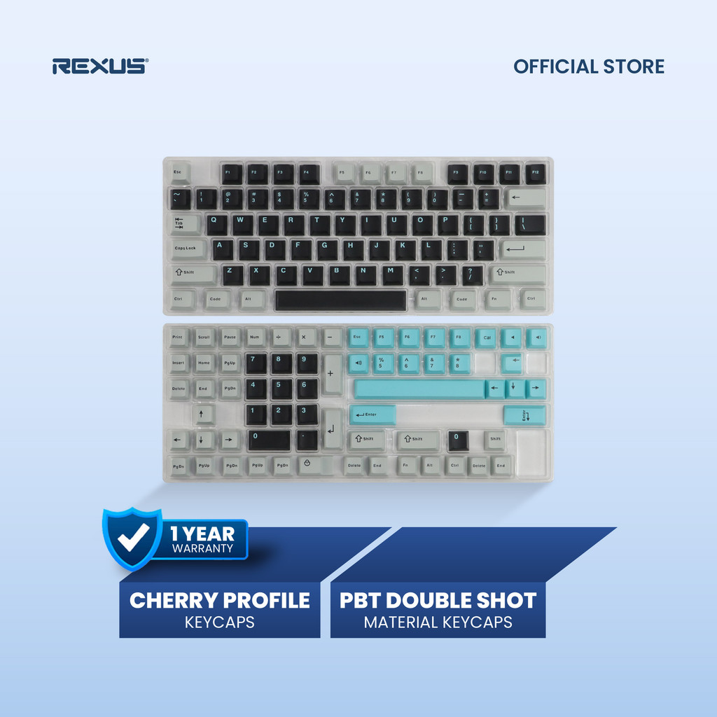 Jual Rexus Keycaps Cherry Profile 141 Keys Three Tone Color | Shopee ...