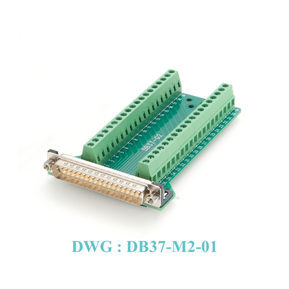 Jual D-SUB DB37 Breakout Connector DB37 Male Serial to Screw Solderless ...