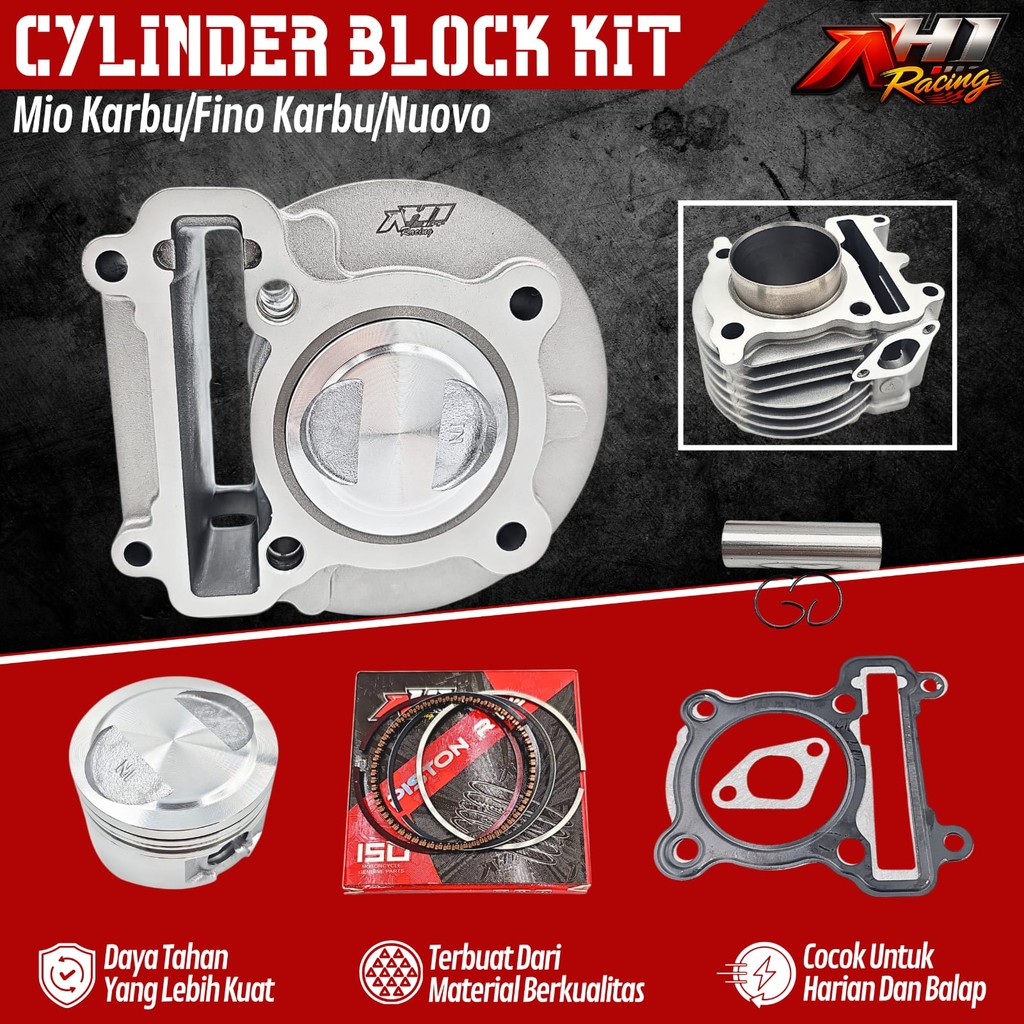 Jual Boring Block Blok Seher Bore Up 54 58.5 59 63 66 Mm Mio Fino Nuovo Karbu Iron Casting AH1 ...