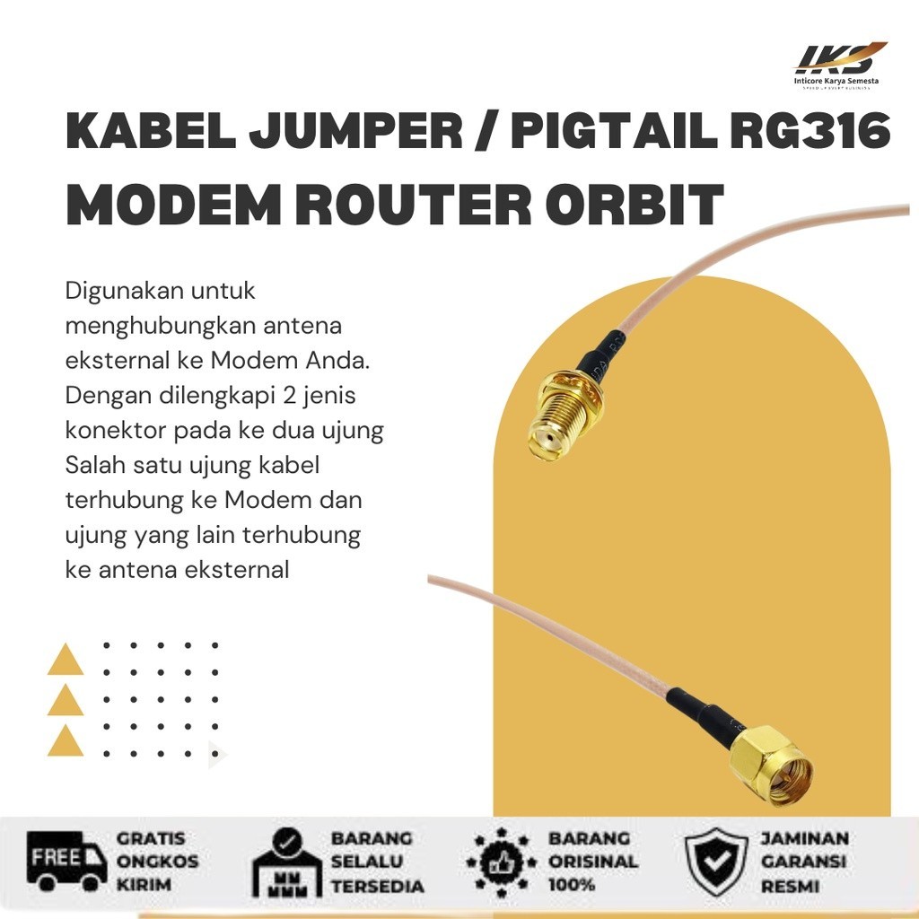 Jual Kabel Pigtail Jumper RG316 Konektor SMA Modem Router Orbit ...