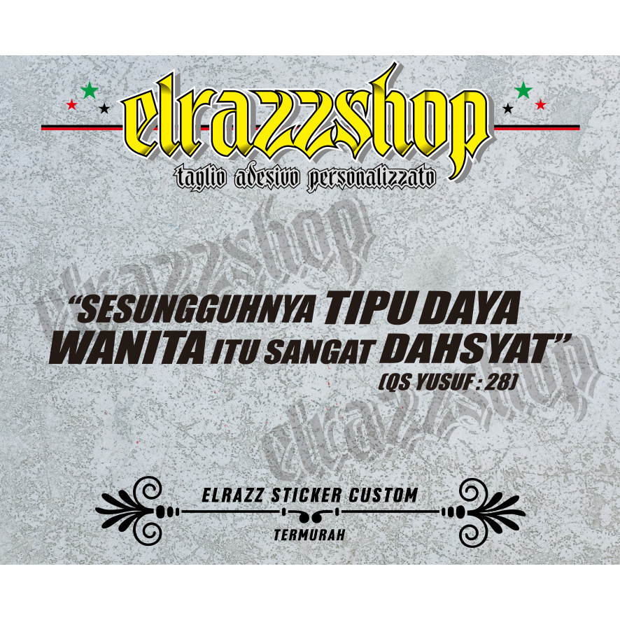 Jual Sticker Sesungguhnya Tipu Daya Wanita Itu Sangat Dahsyat , Q.S ...