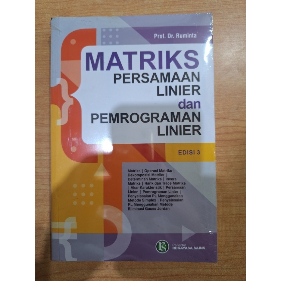 Jual BUKU MATRIKS PERSAMAAN LINEAR & PEMROGRAMAN LINIER | Shopee Indonesia