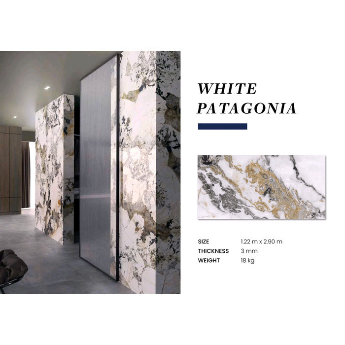 Jual ARTHA UV BOARD PVC MARBLE 3MM 122 CM x 290 CM - WHITE PATAGONIA ...