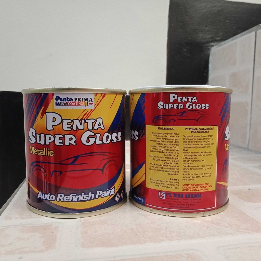 Jual cat penta super gloss metalic calypso red met 09321 ( 200g - 1kg ) | Shopee Indonesia