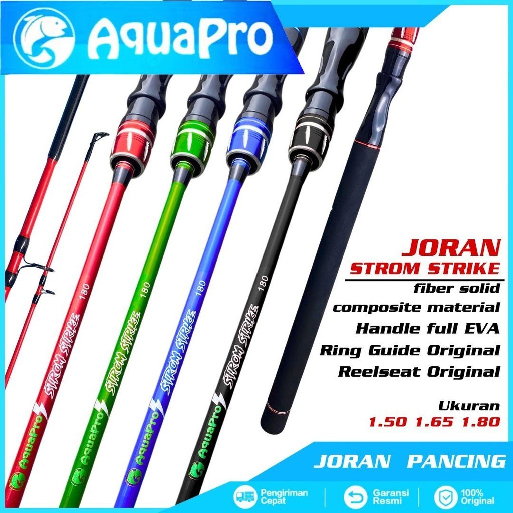 Jual Joran Pancing Strom Strike Spinning Rod Fishing 1.5M-1.8M Action ...