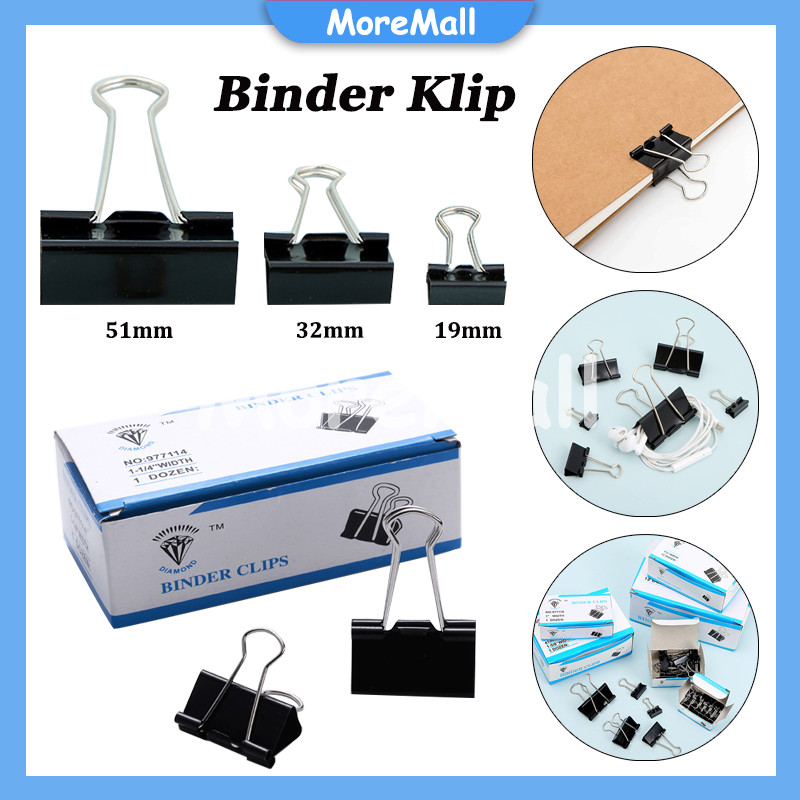 Jual Binder Klip 1 Box Isi 12pcs/Binder Clip | Shopee Indonesia