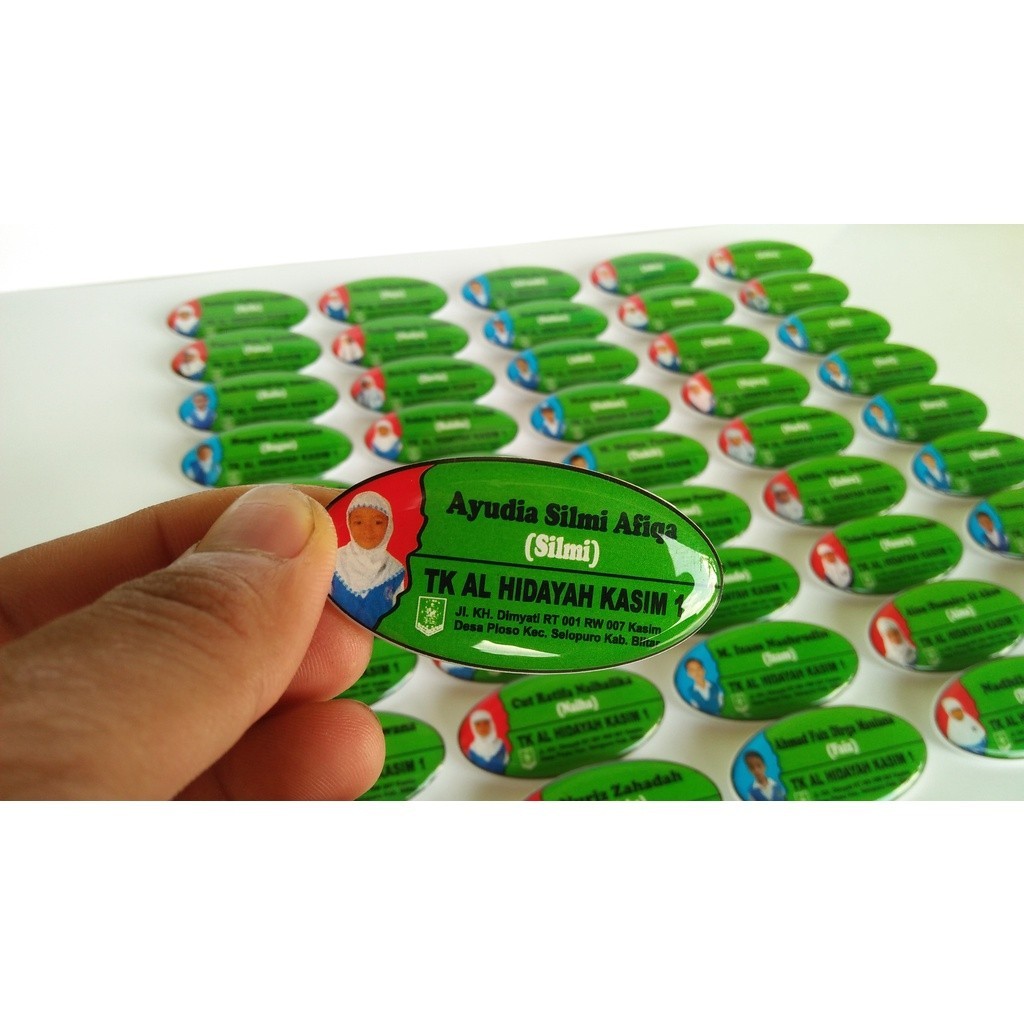 Jual Name Tag anak TK/RA/PAUD/Nama Dada/Papan Nama Dada Akrilik Resin ...