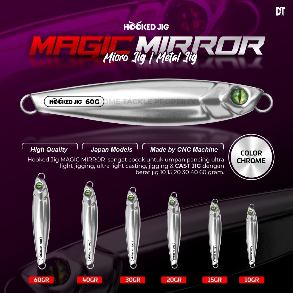 Jual Umpan Micro Jig Magic Mirror Hooked Jig Premium Chrome 10 gr 15 gr 20 gr 30 gr 40 gr 60 gr ...