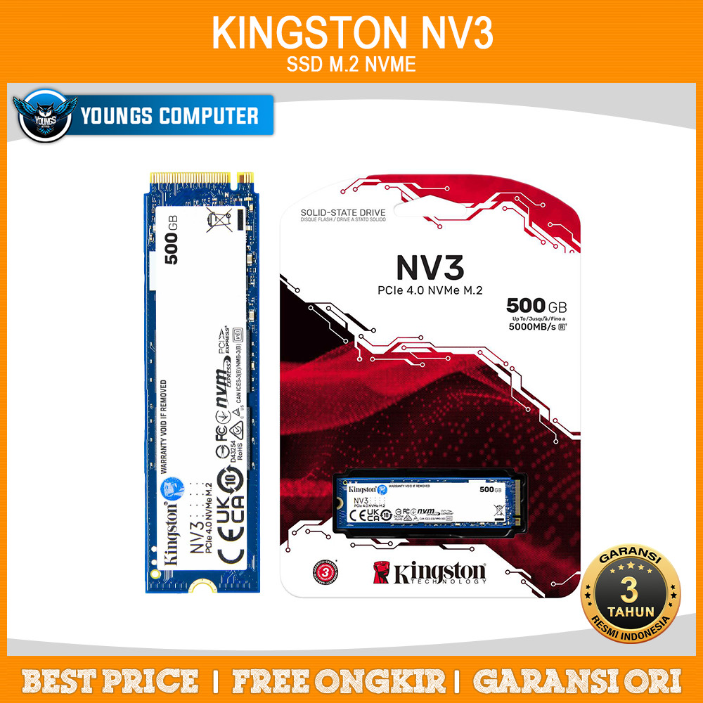 Jual SSD KINGSTON NV3 500GB 1TB 2TB M.2 2280 NVME Gen 4 5000mbps ...